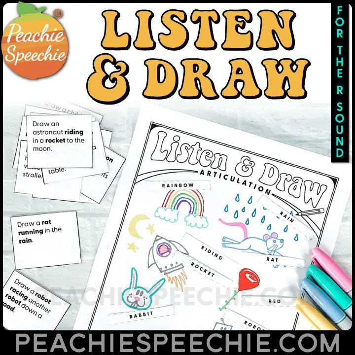 Listen & Draw For The R Sound - Articulation Activity