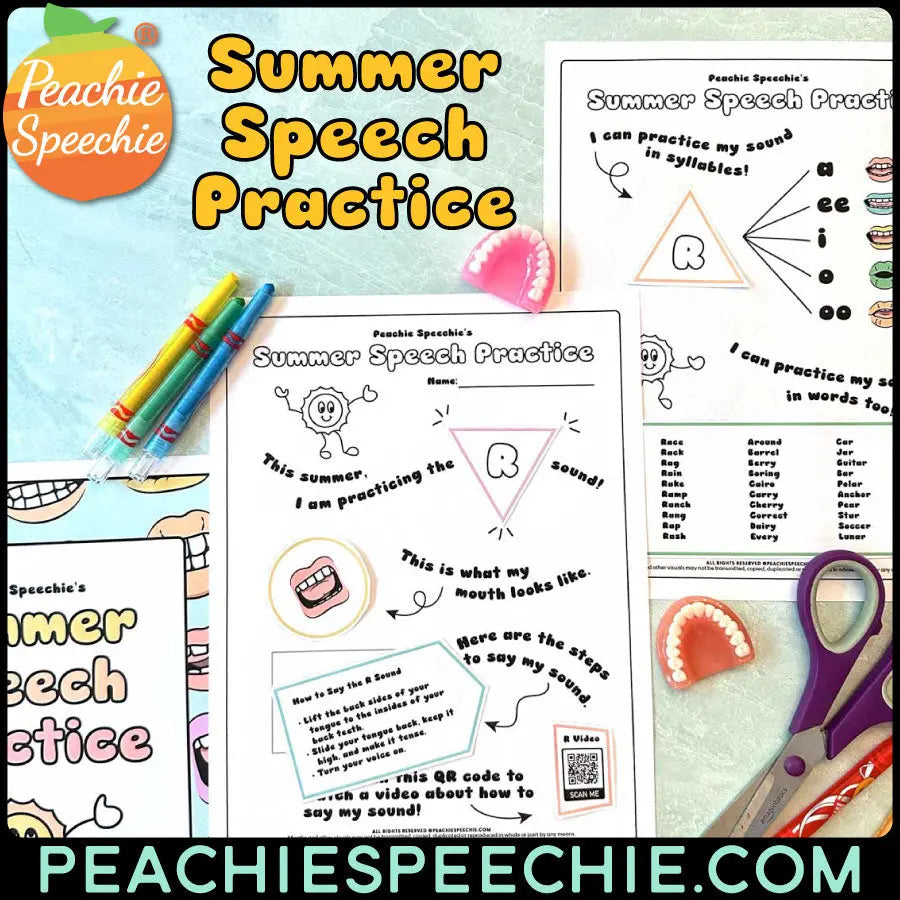 Get This Summer Speech Practice for Articulation Therapy