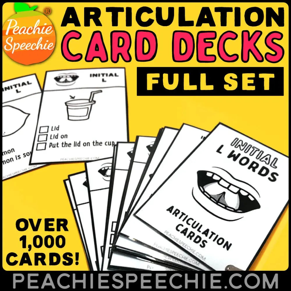 Articulation Flashcards with Visual Cues by Peachie Speechie | Entire