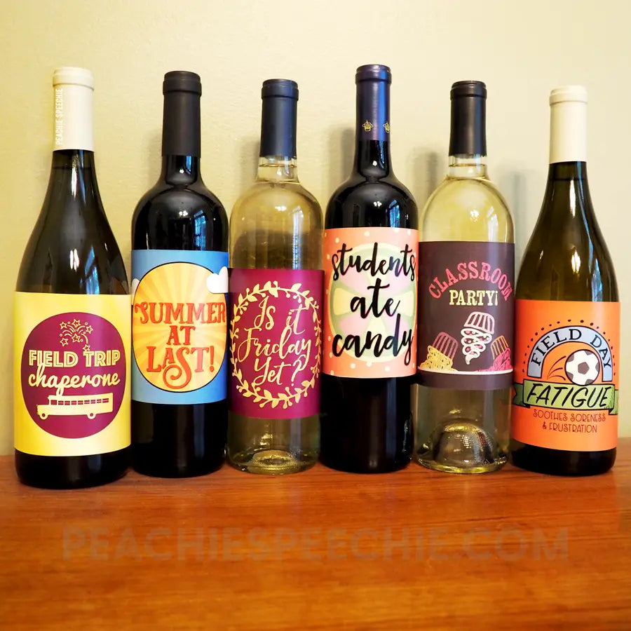Funny Bottle Labels for SLPs and Teachers
