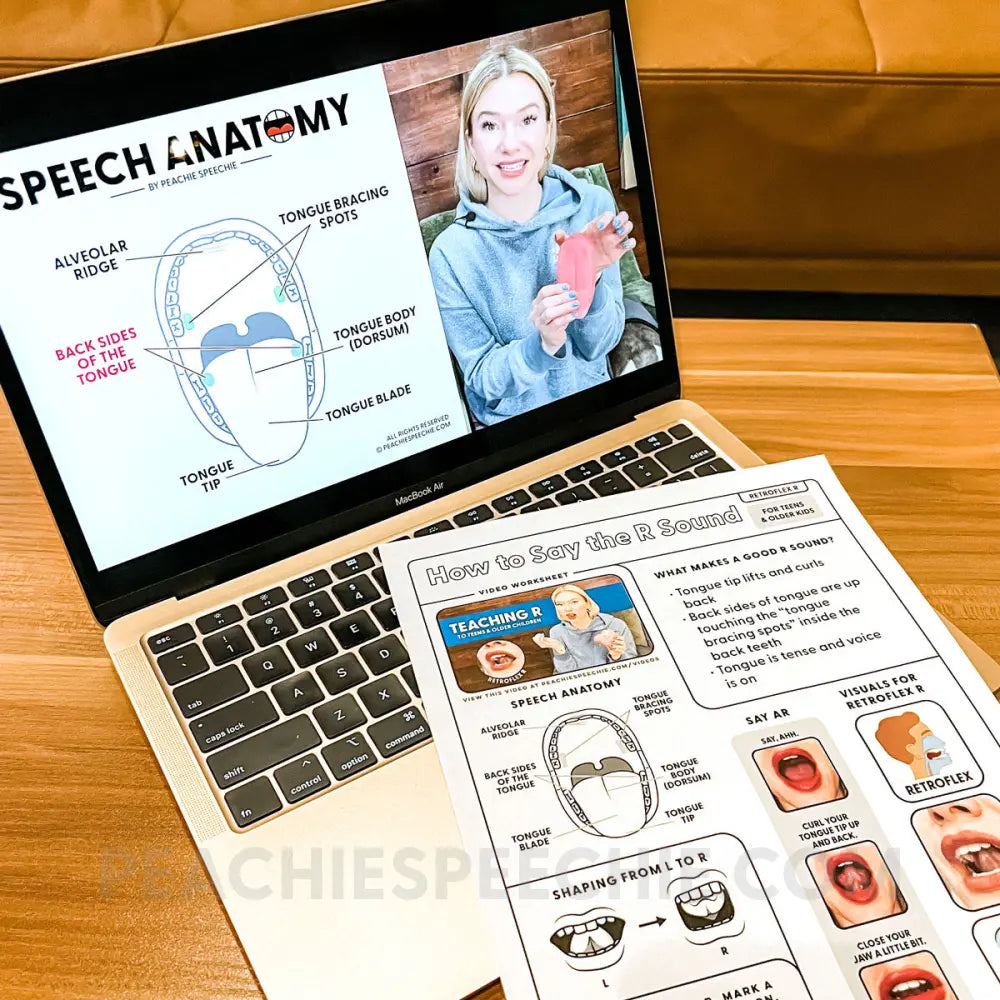 Teaching R to Teens and Older Kids Video Worksheet (Retroflex R)
